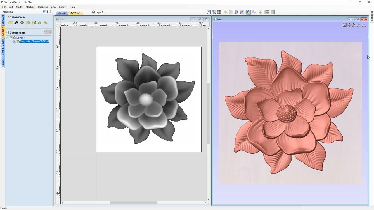 Importing Flower Model | Vectric V11 Tutorials - YouTube