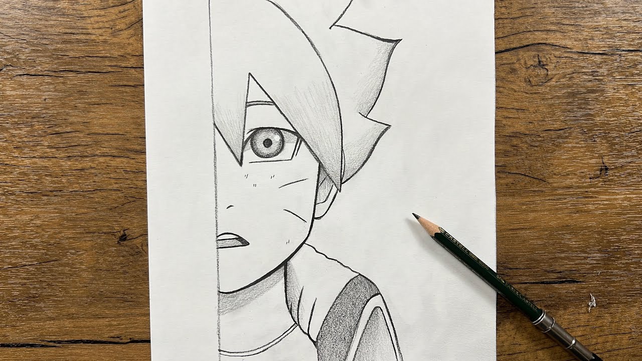 Easy anime sketch | how to draw boruto step-by-step - YouTube