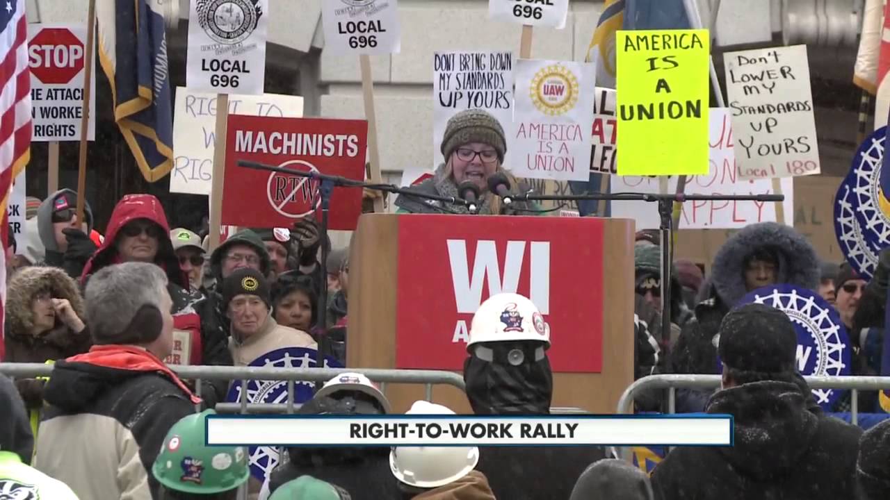 Right to Work protests continue - YouTube