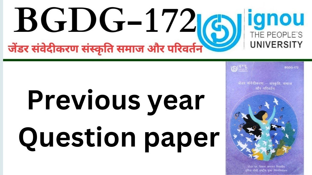 IGNOU BGDG 172 most important question answer| BGDG 172 previous year ...