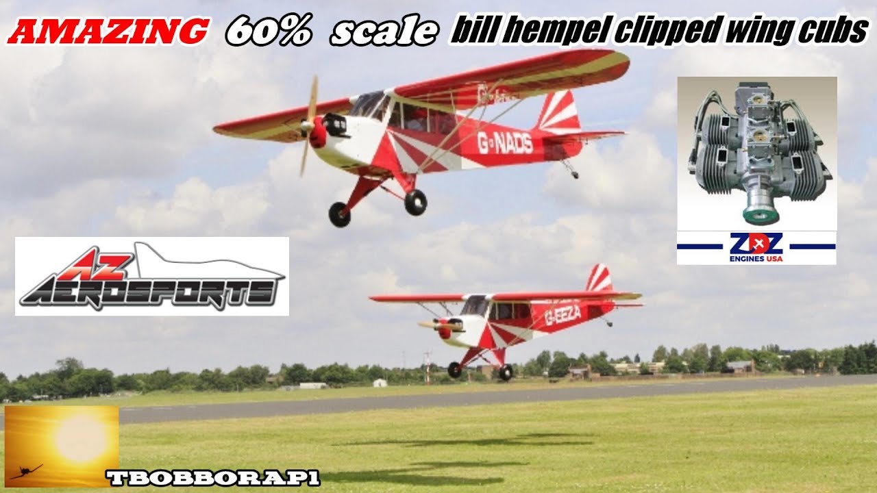 AMAZING 60% SCALE RC CUBS DUO DISPLAY OF CLOSE & MIRROR FLYING AZ ...