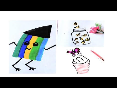 unique drawing ideas for children|| hand drawing|| pencilman drawing ...