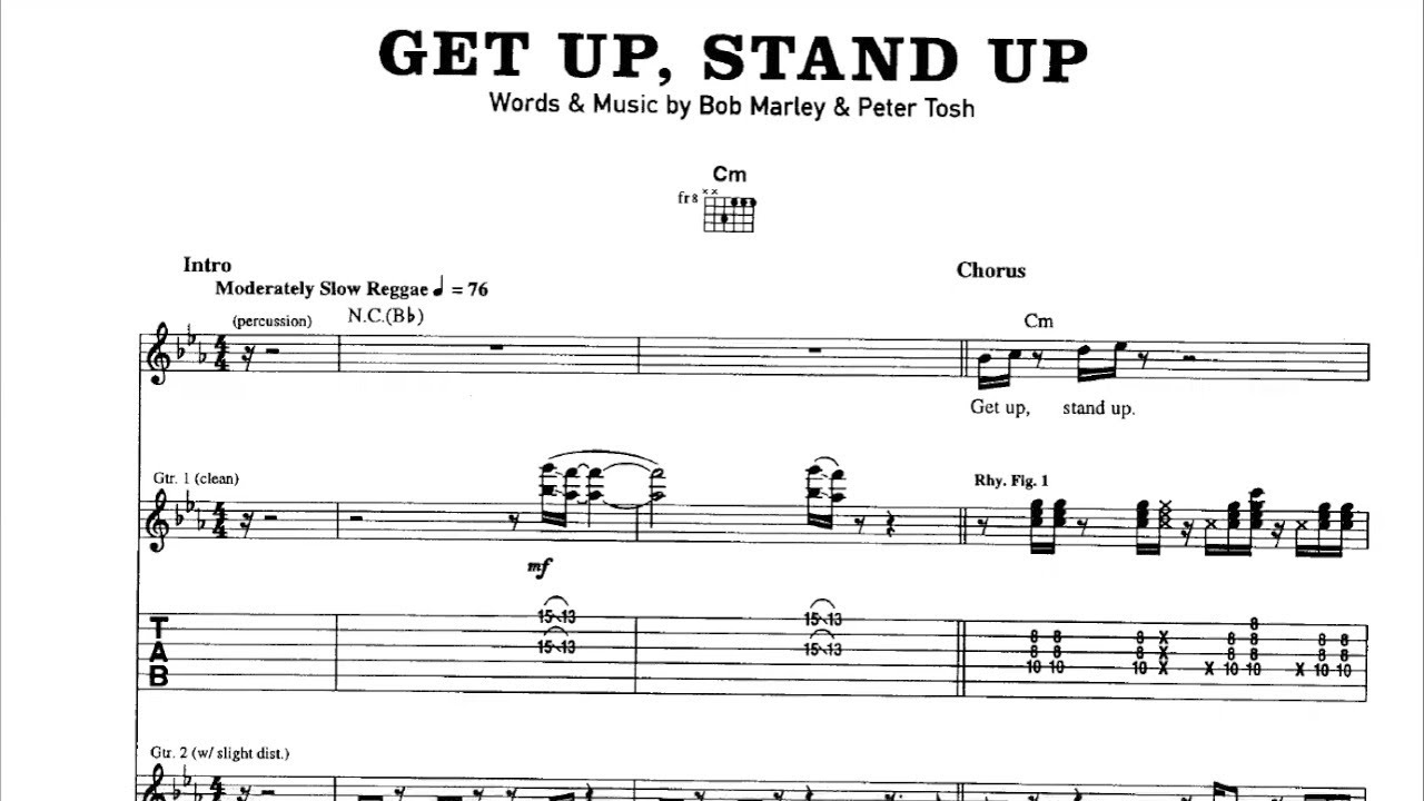 Get Up, Stand Up - Bob Marley | Guitar Lesson With Tab | Guitar ...