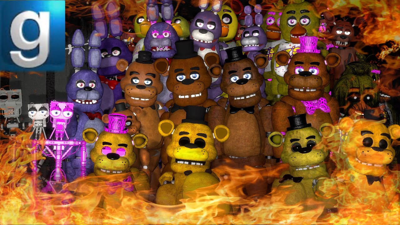GMod FNaF | The FNaF 1 Animatronic Models War - YouTube