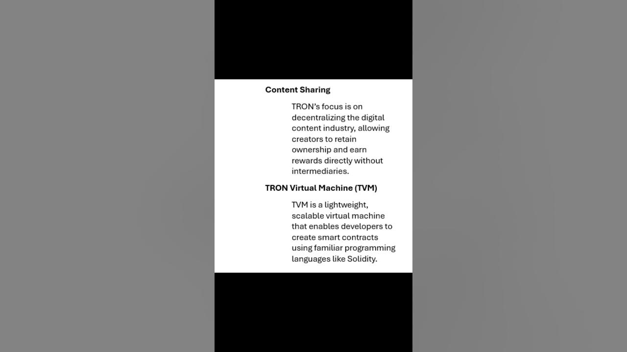 Crypto Education Source: What is TRON (TRX)? | Top 100 Cryptocurrencies Explained! - YouTube