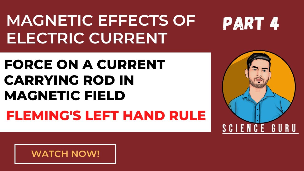 Part 4 | Fleming's left hand rule | Force on a current carrying rod in ...