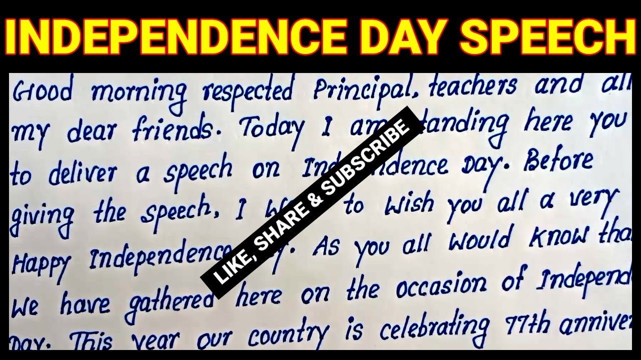 English Speech on Independence Day | Write English Speech on ...