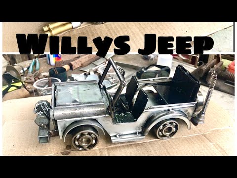 Model recycled metal handmade art /// WILLYS JEEP