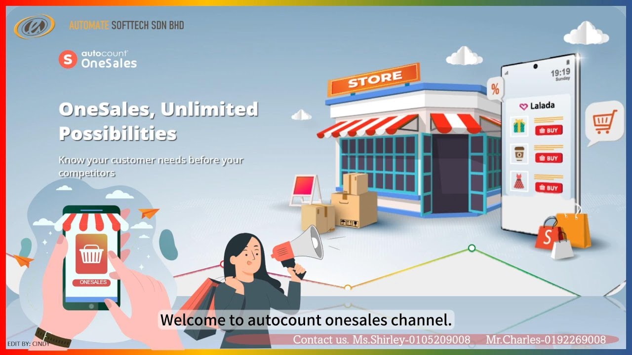 Autocount OneSales Marketplace Shopee Lazada Cloud Based Platform - YouTube