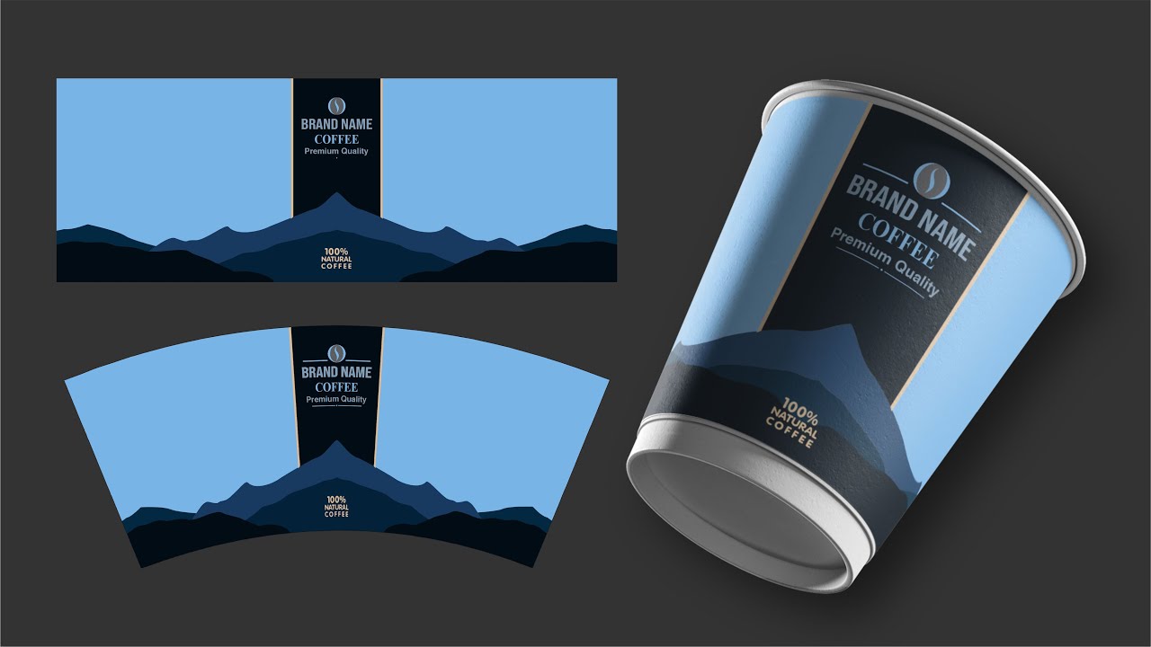 FAST and SIMPLE PAPER CUP Sleeve Art Design with CorelDraw - YouTube