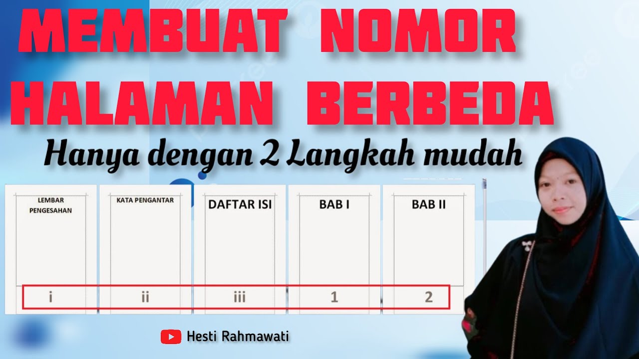 CARA MEMBUAT NOMOR HALAMAN BERBEDA DI MICROSOFT WORD || CARA MUDAH ...