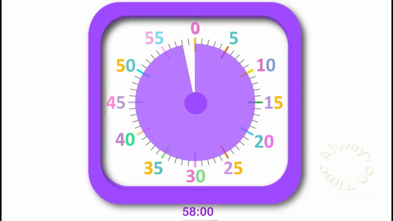 58-minute visual timer with countdown - YouTube