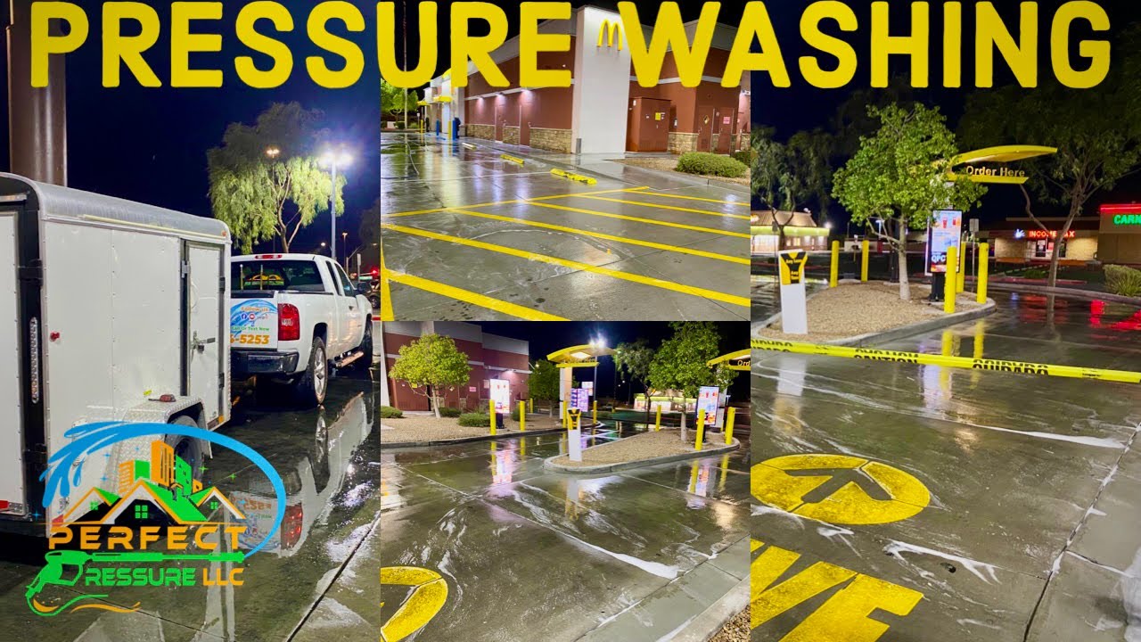Pressure Washing Mc Donald’s From Start To Finish - YouTube