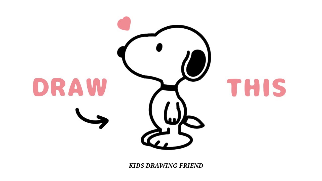 How To Draw Easy Cute Snoopy Step by Step Tutorial for Kids and Toddler ...