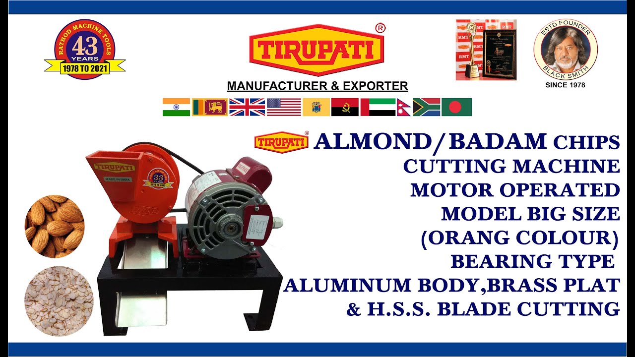 ALMOND SLICER/DRY FRUIT SLICER MACHINE MOTORISED/BADAM CHIPS CUTTING ...