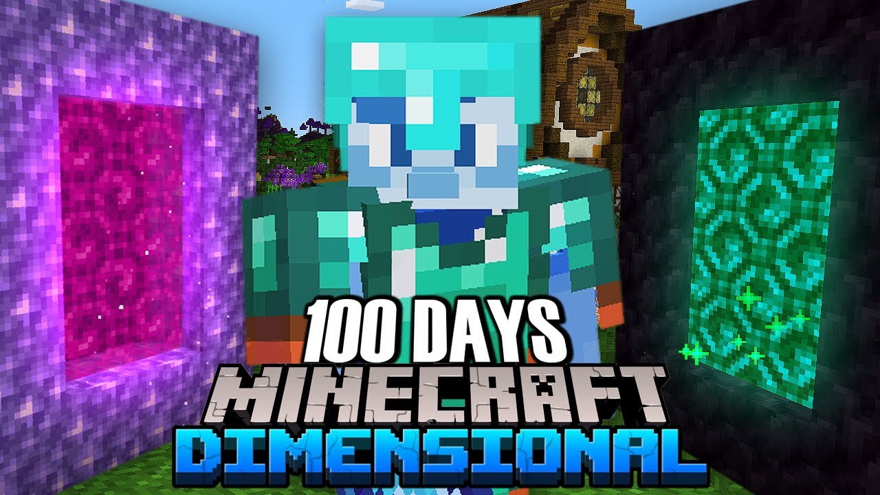I Survived 100 Days in a Dimensional Adventure in Minecraft - YouTube