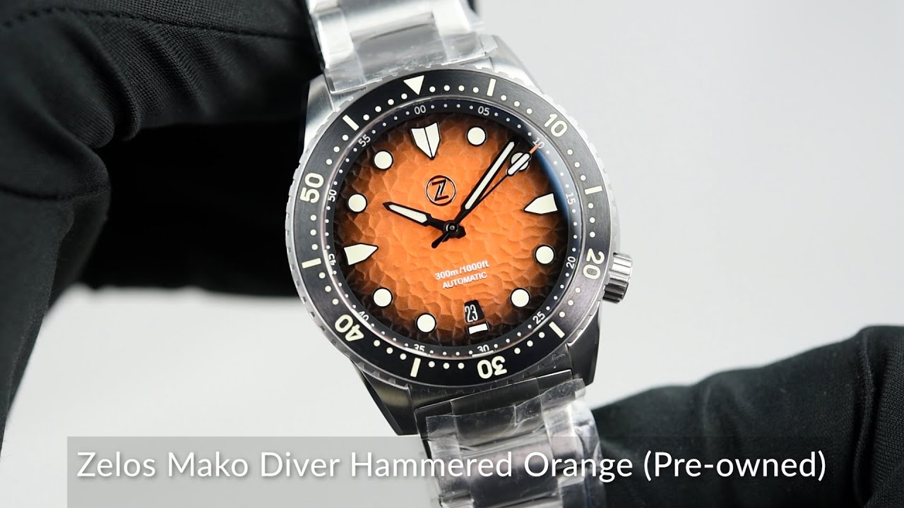 Zelos Mako Diver Hammered Orange (Pre-owned) - YouTube