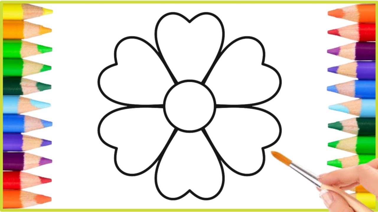 How to draw a flower Easy colourful flower drawing easy step by step ...