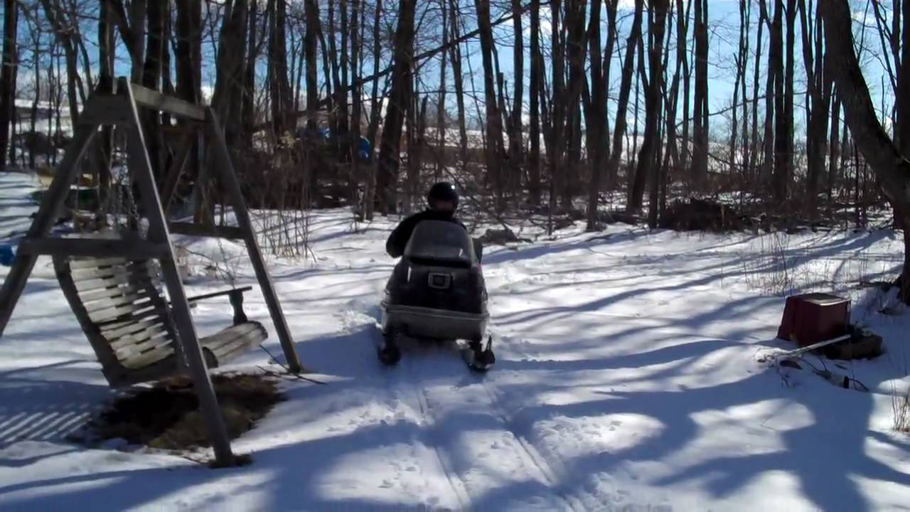 Two kids in a snowmobile caboose skiboose #1 - YouTube