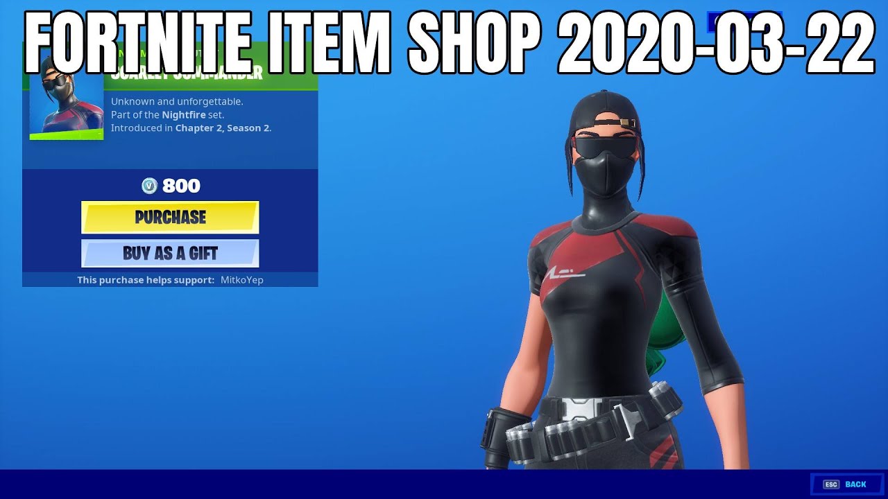 *NEW* Scarlet Commander skin - Fortnite Item Shop (2020-03-22) - YouTube