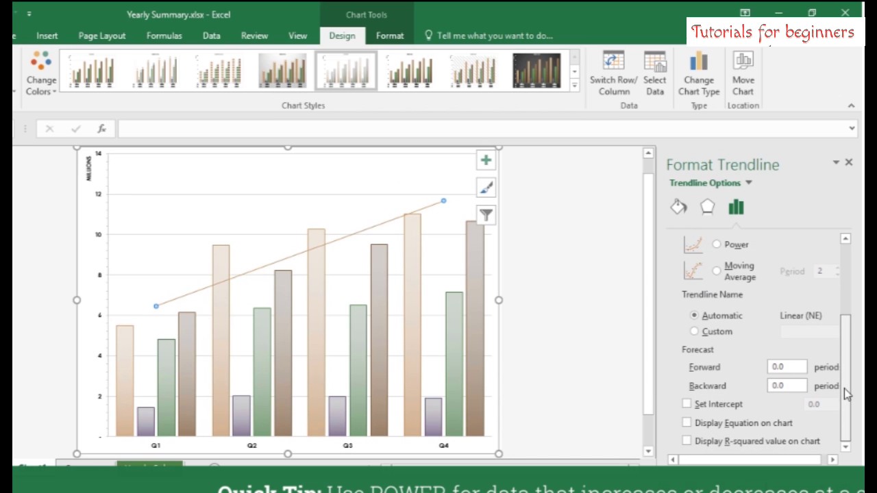 Forecast in Excel with Trendlines - YouTube