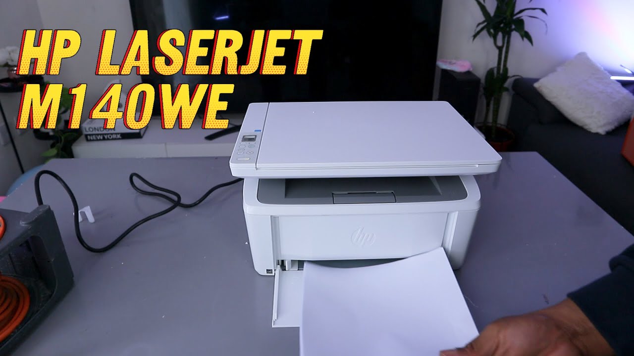 HP LaserJet MFP M140we Unboxing, Plug to Power & Load Paper - YouTube
