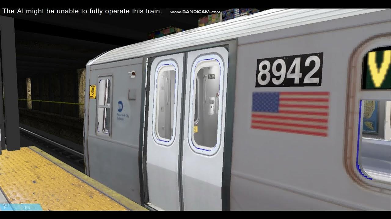openbve 3d r160 siemens 8942 V train arriving and departing at Fordham Road - YouTube