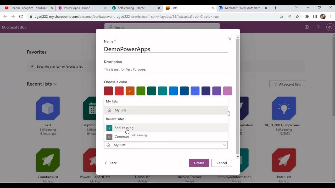 16.How to Create SharePoint list and Create Gallery on SharePoint Data in Power Apps || Telugu ...