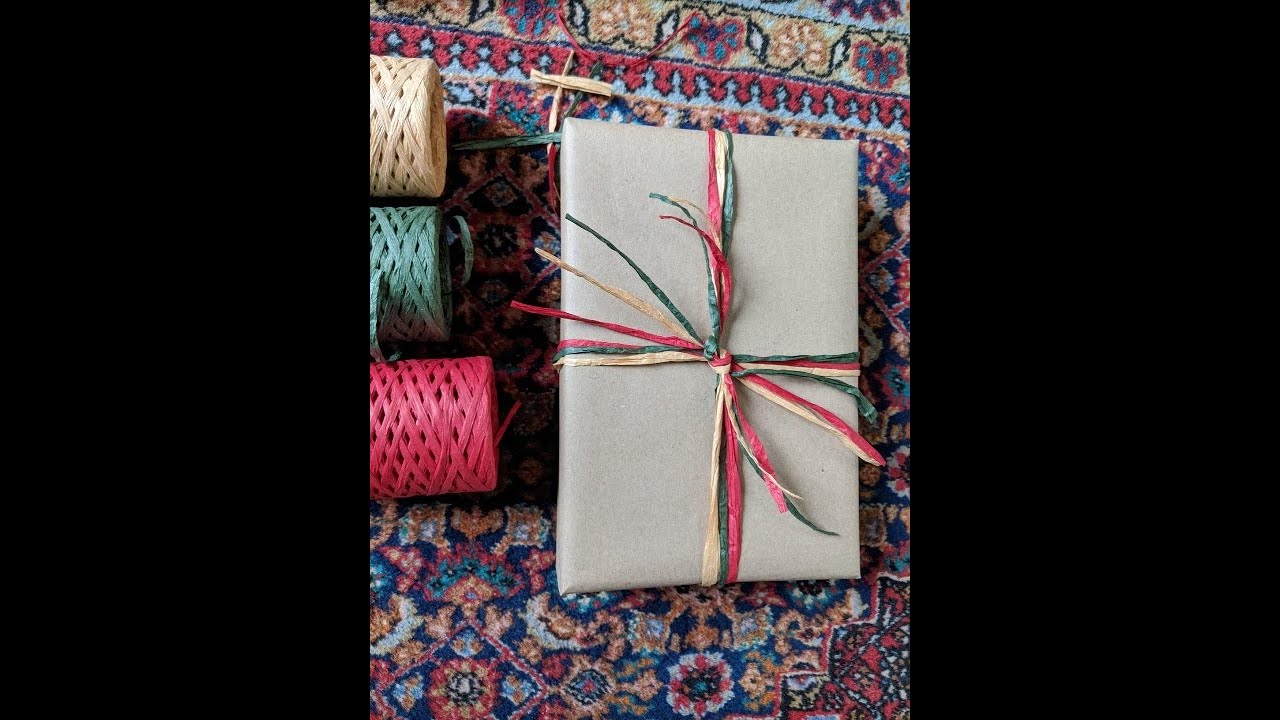 CREATRILL Raffia Ribbon Red Green Natural 3 Rolls 1080 Feet, 360 Feet ...