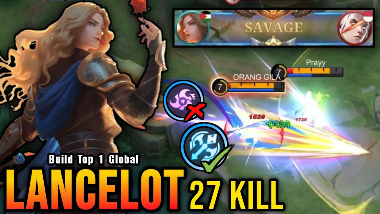 SAVAGE!! Lancelot Insane 27 Kills, This Emblem is Broken!! - Build Top 1 Global Lancelot ~ MLBB ...