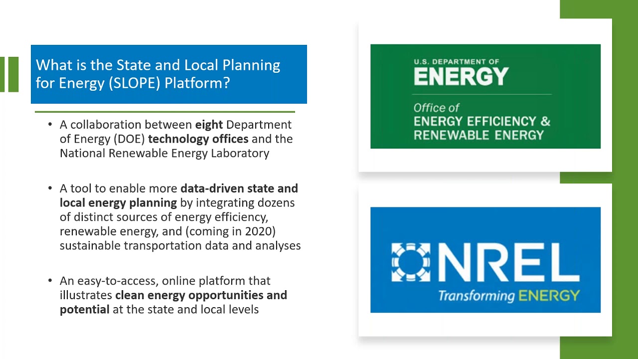 Introduction to NREL’s State and Local Planning for Energy (SLOPE ...