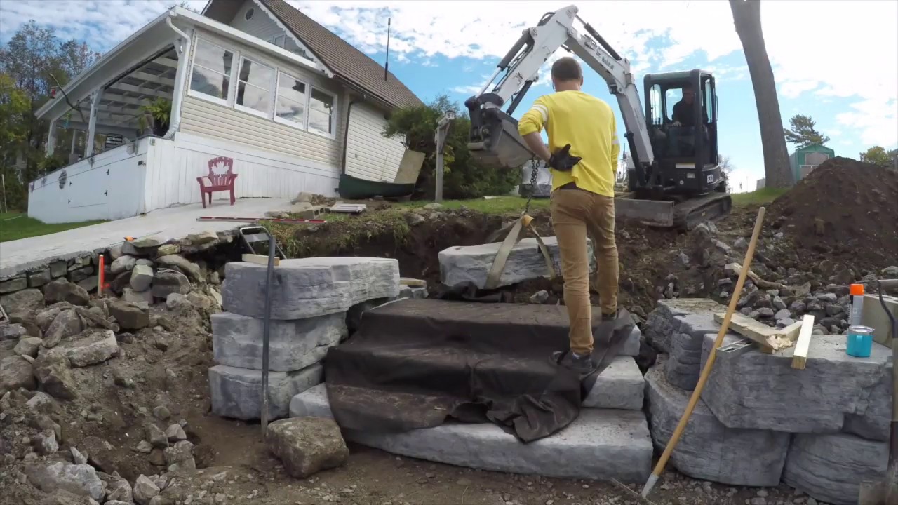 Shoreline retaining Wall - YouTube
