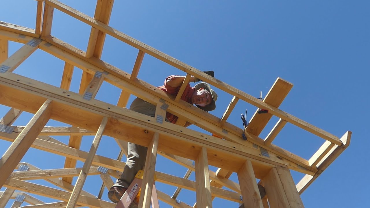 Gable End construction with Offgrid Senior for 16x40 building - YouTube