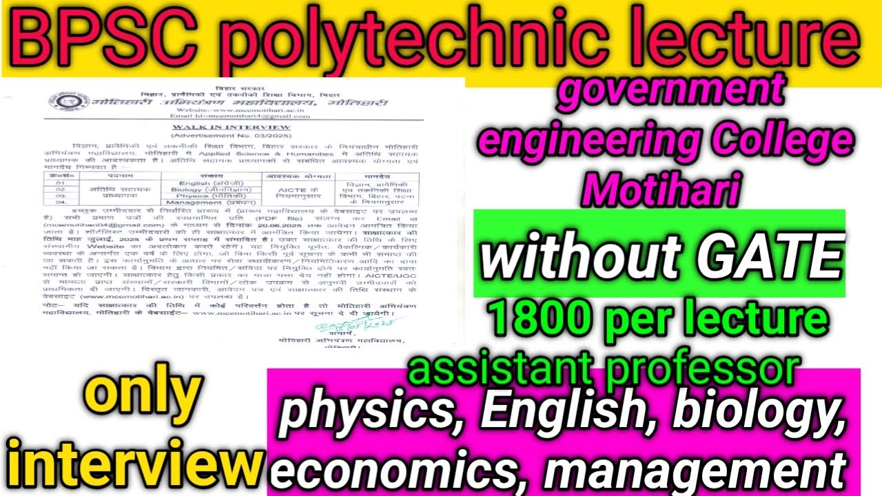 Lecturer job in polytechnic college|engineering college Job||government ...