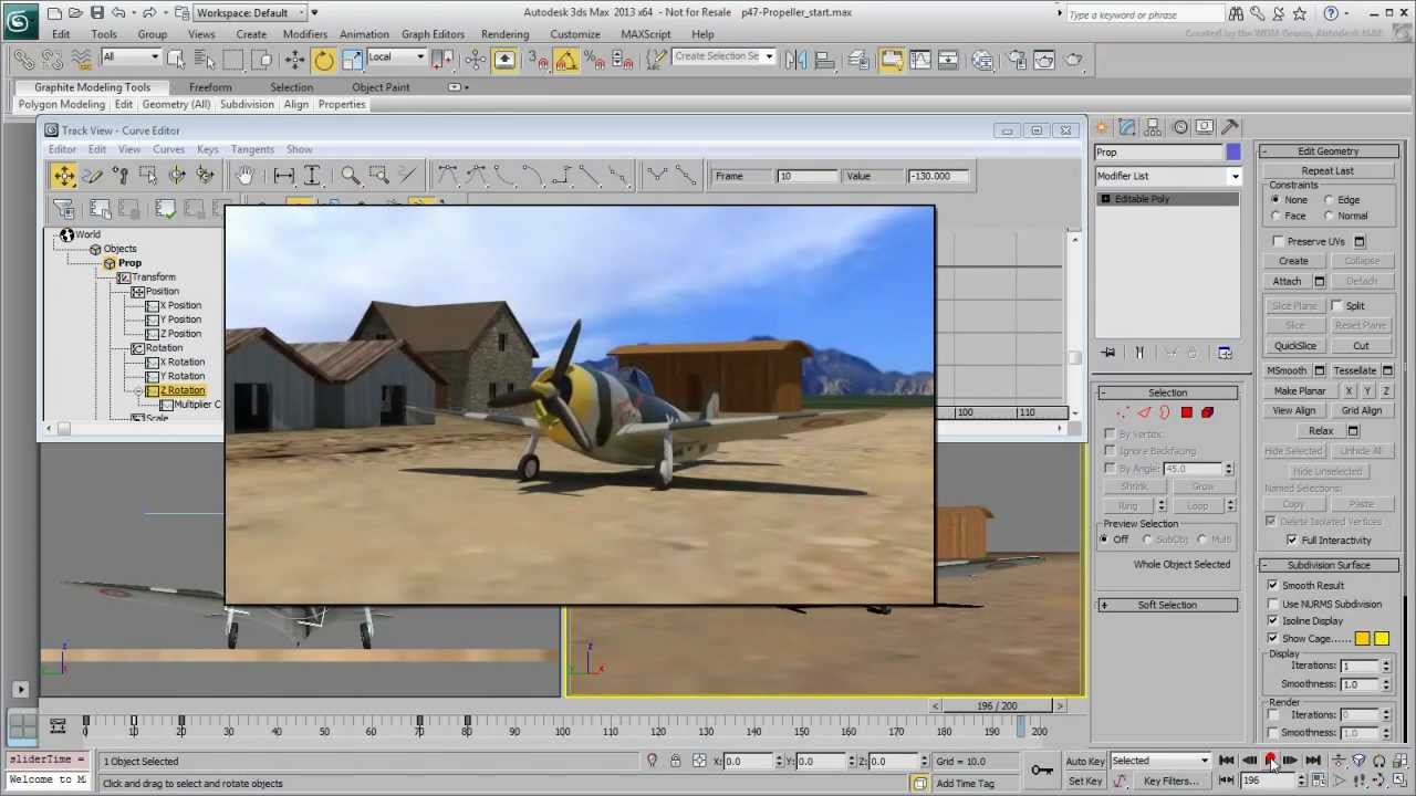 Animating a Propeller in 3ds Max - Part 1 - Controlling Speed - YouTube