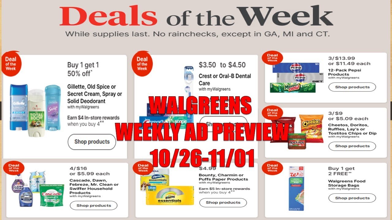Walgreens Weekly Ad Preview 10/26-11/1 - YouTube