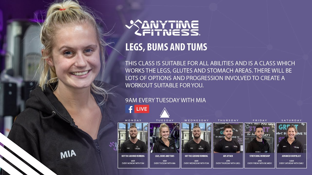 Legs, bums and tums live with Mia - L3 W1 - YouTube