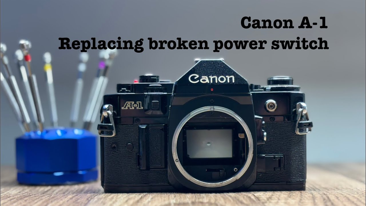 Canon A-1 - How to replace broken power switch - YouTube