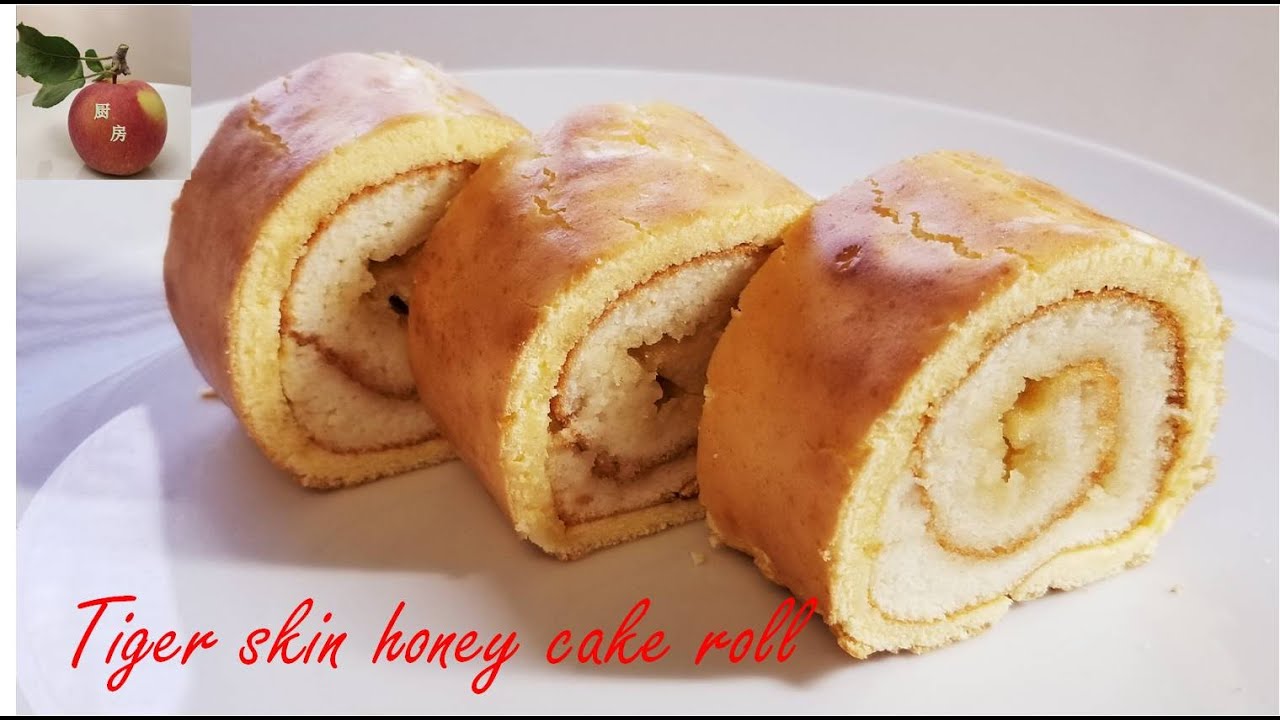 Tiger skin honey cake roll - YouTube