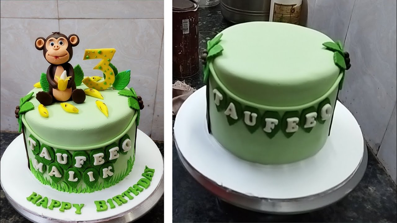 Fondant Animal Cake Recipe |Monkey Cake Design |Monkey Decorating For ...