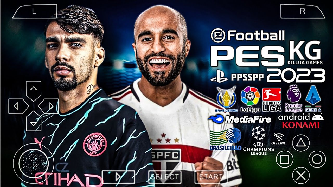Novo Pes 2023 PPSSPP Brasileirão e Europeus Com Elencos e Uniformes ...