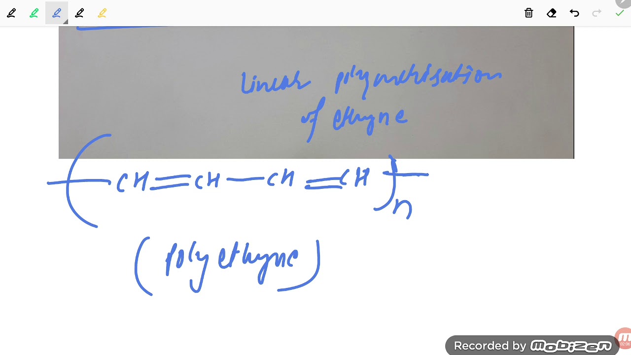 cyclic polymerization of ethyne - YouTube