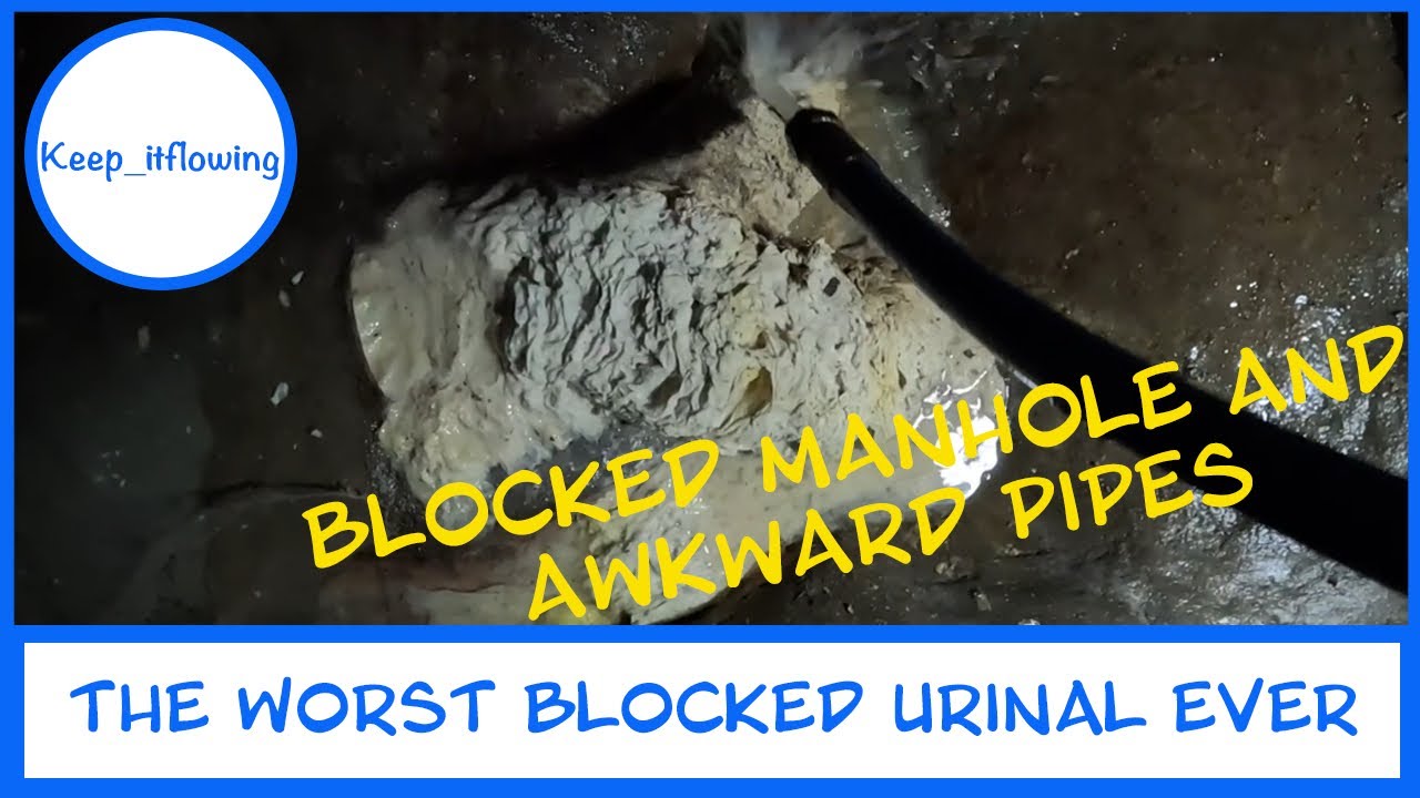 Sewage blockage , awkward pipework and WORST BLOCKED URINAL I HAVE EVER ...