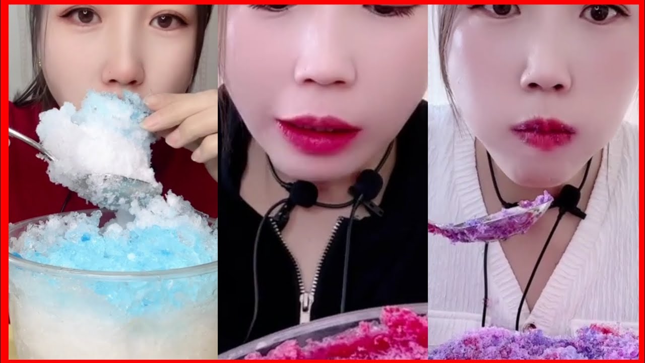 ICE ASMR °°° MUKBANG ICE EATING °°° SATISFYING ASMR - YouTube