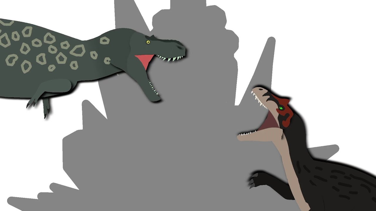 Allosaurus vs Gorgosaurus - Stick Nodes dinosaur fight animation - YouTube