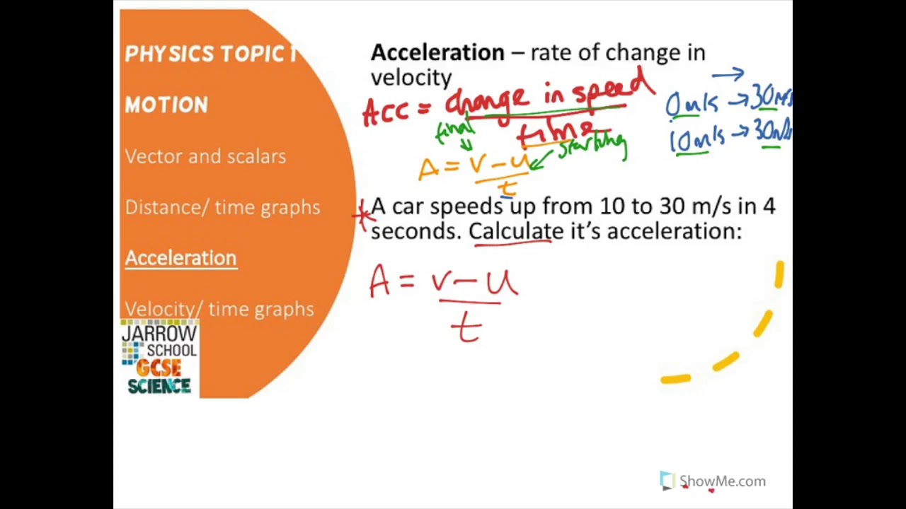 Physics 1 - Motion - Edexcel GCSE Science - Jarrow School - YouTube