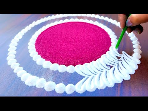 TRADITIONAL RANGOLI | SIMPLE EASY FAST RANGOLI | WELCOMING ART - YouTube