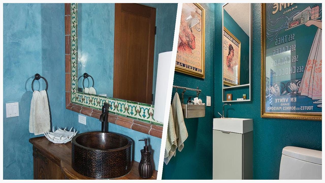 75 Eclectic Turquoise Powder Room Design Ideas You'll Love - YouTube