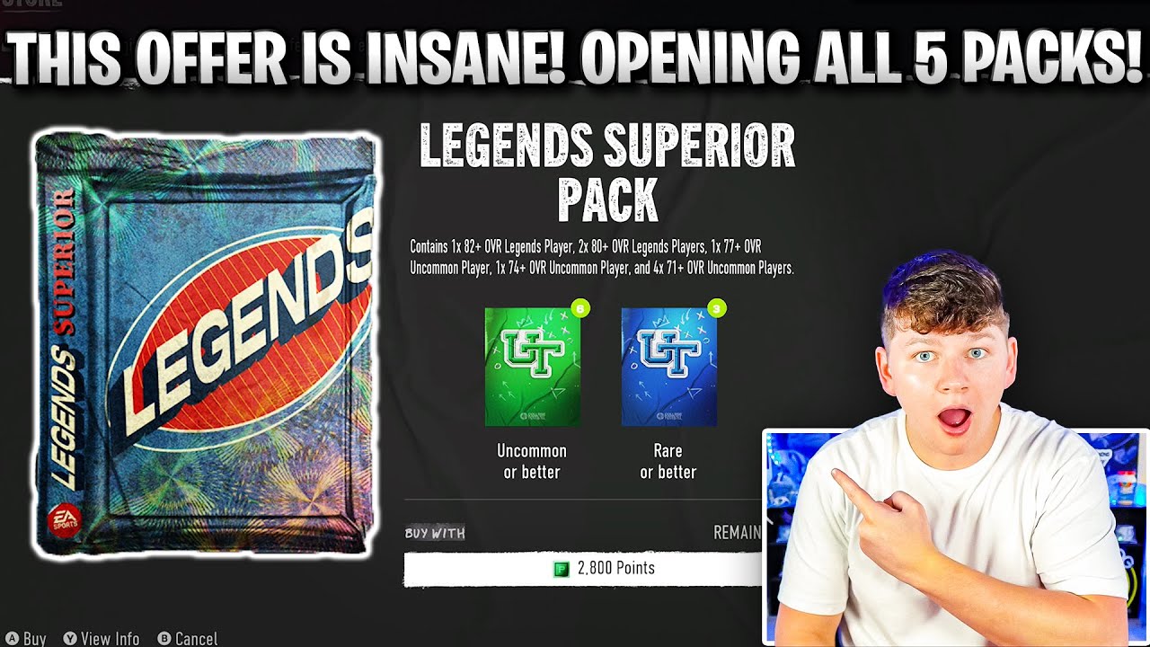 THIS OFFER WAS AMAZING! OPENING ALL 5 LEGENDS SUPERIOR PACKS! - YouTube