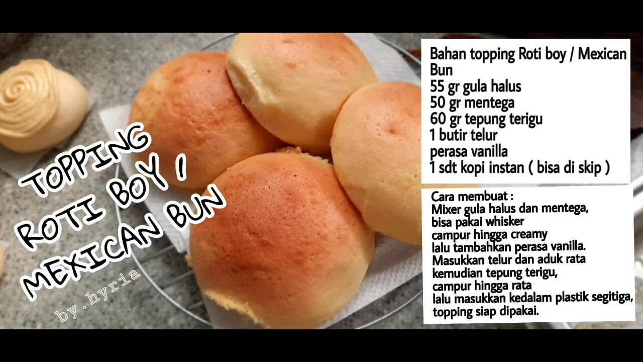 Roti boy / Mexican Bun. Cara membuat topping roti boy - YouTube